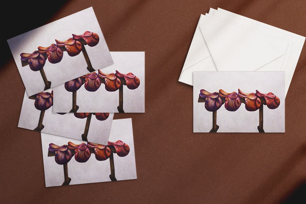 "4 Saddles" Folded Cards – Lederman Art & Design
